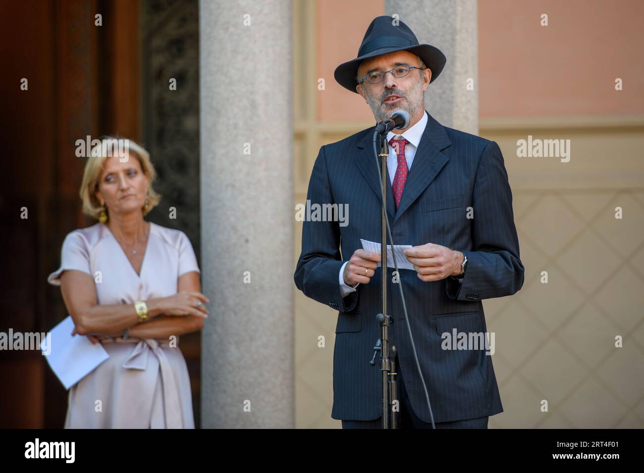 Florence, Italy. 10th Sep, 2023. GADI PIPERNO(R), Chief Rabbi of the ...