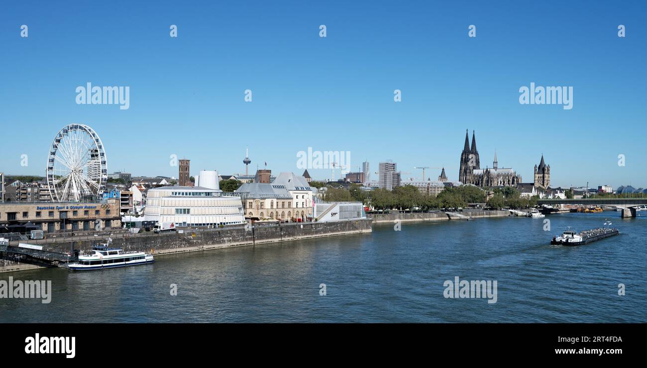 cologne, germany september 06 2023: panorama of cologne with Ferris ...