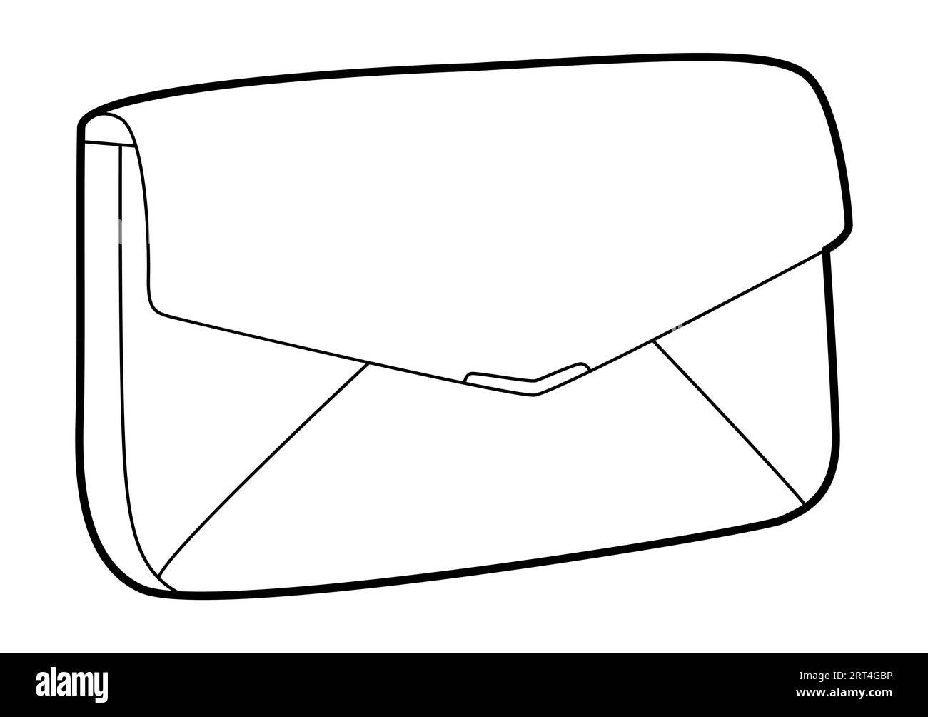 Envelope clutch silhouette bag with flap closure. Fashion accessory ...