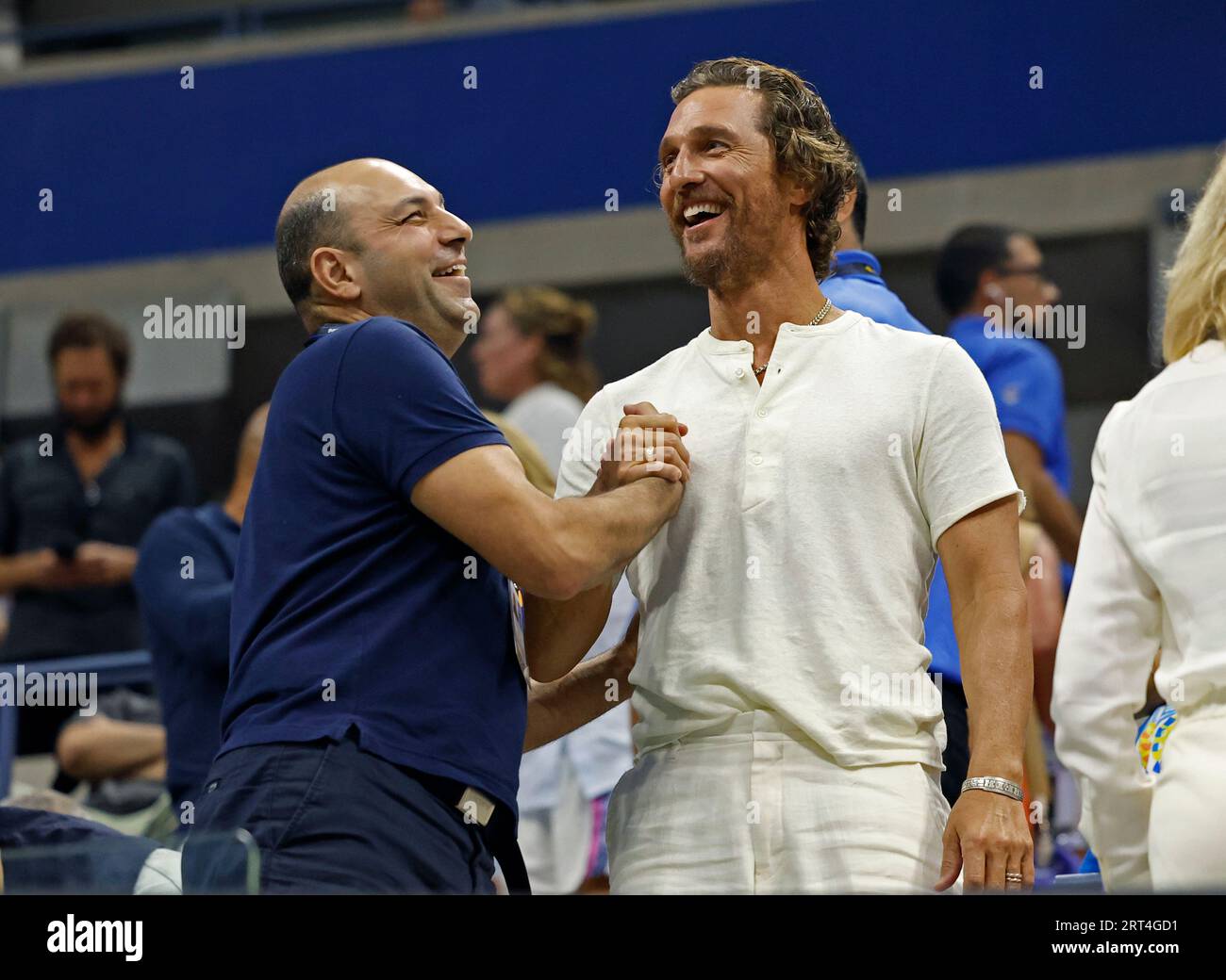 Flushing Meadow, United States. 10th Sep, 2023. Matthew McConaughey (R ...