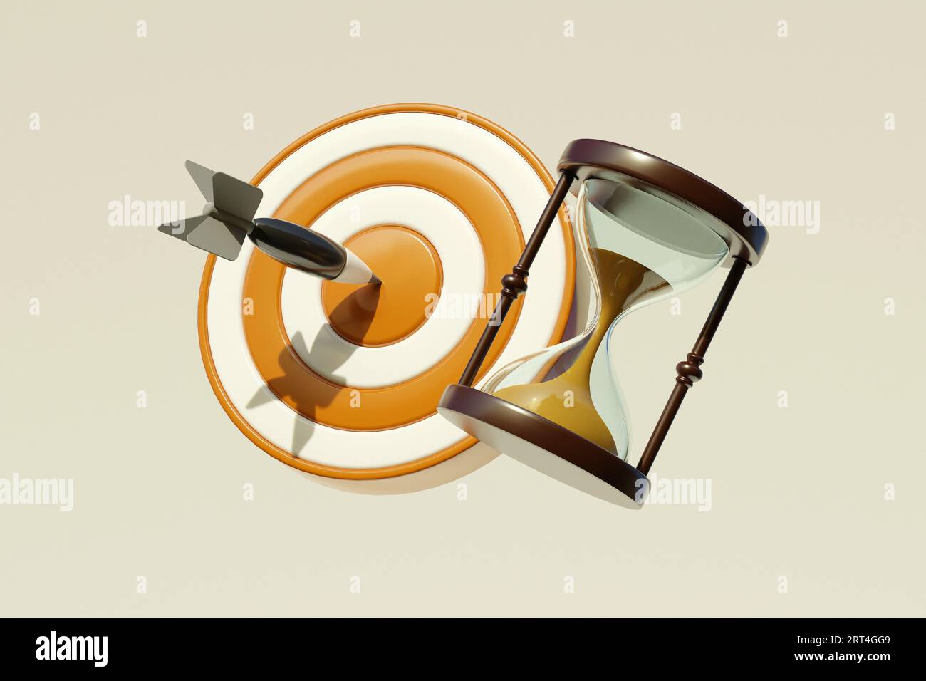 Creative composite 3d collage concept of bullseye center aim target ...