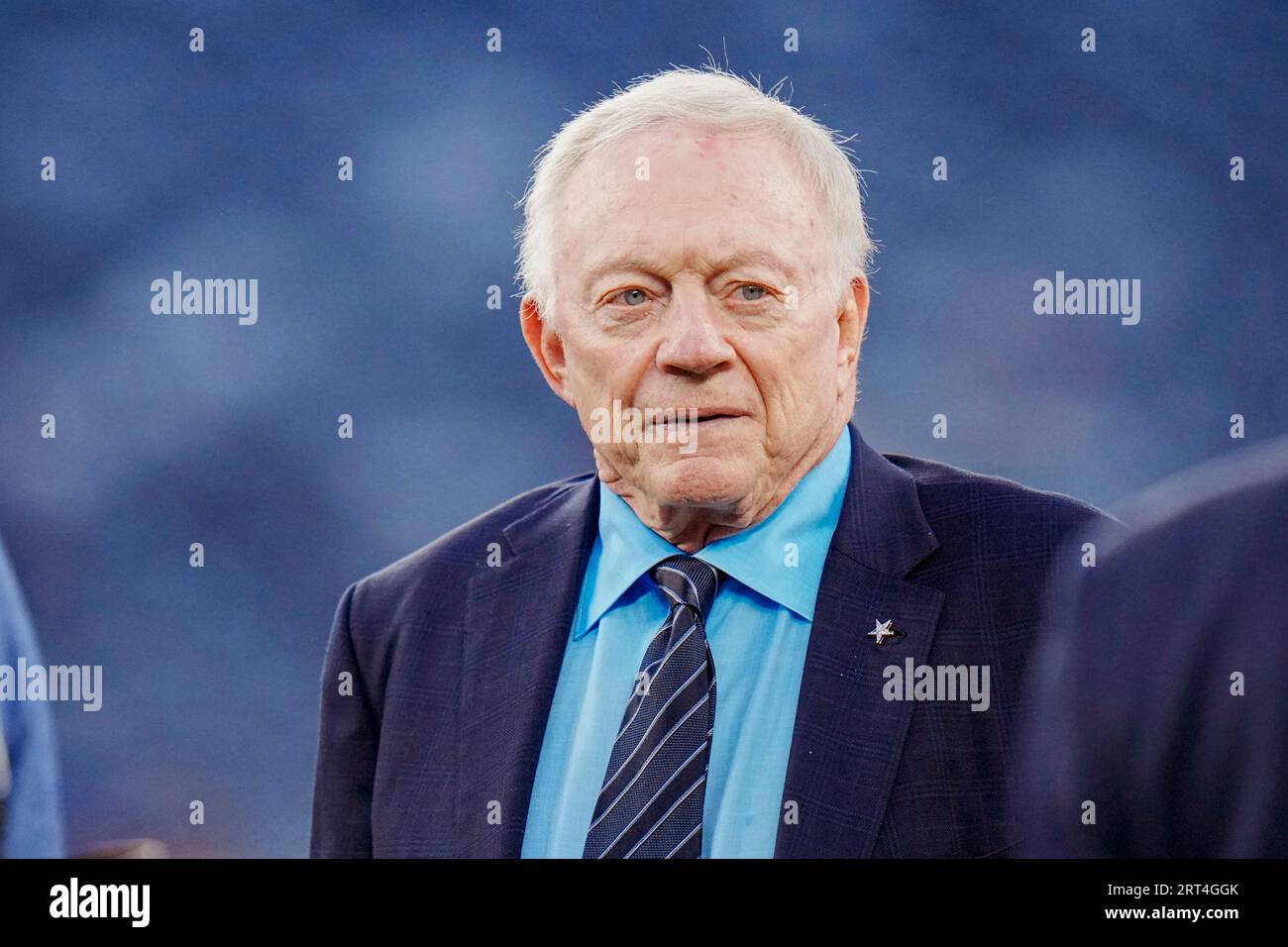 Dallas Cowboys owner Jerry Jones walks onto the field before an NFL ...