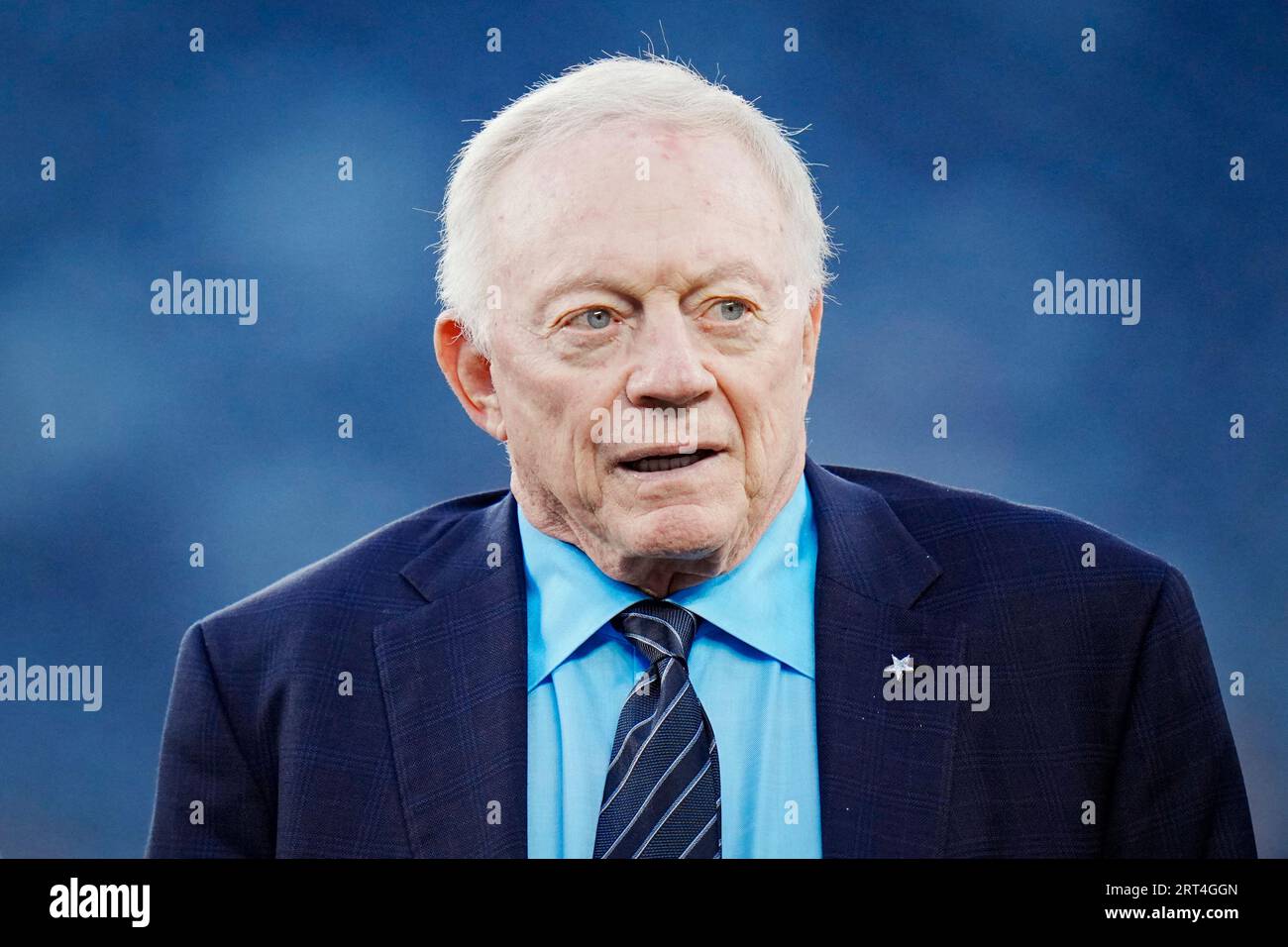 Dallas Cowboys owner Jerry Jones walks onto the field before an NFL ...