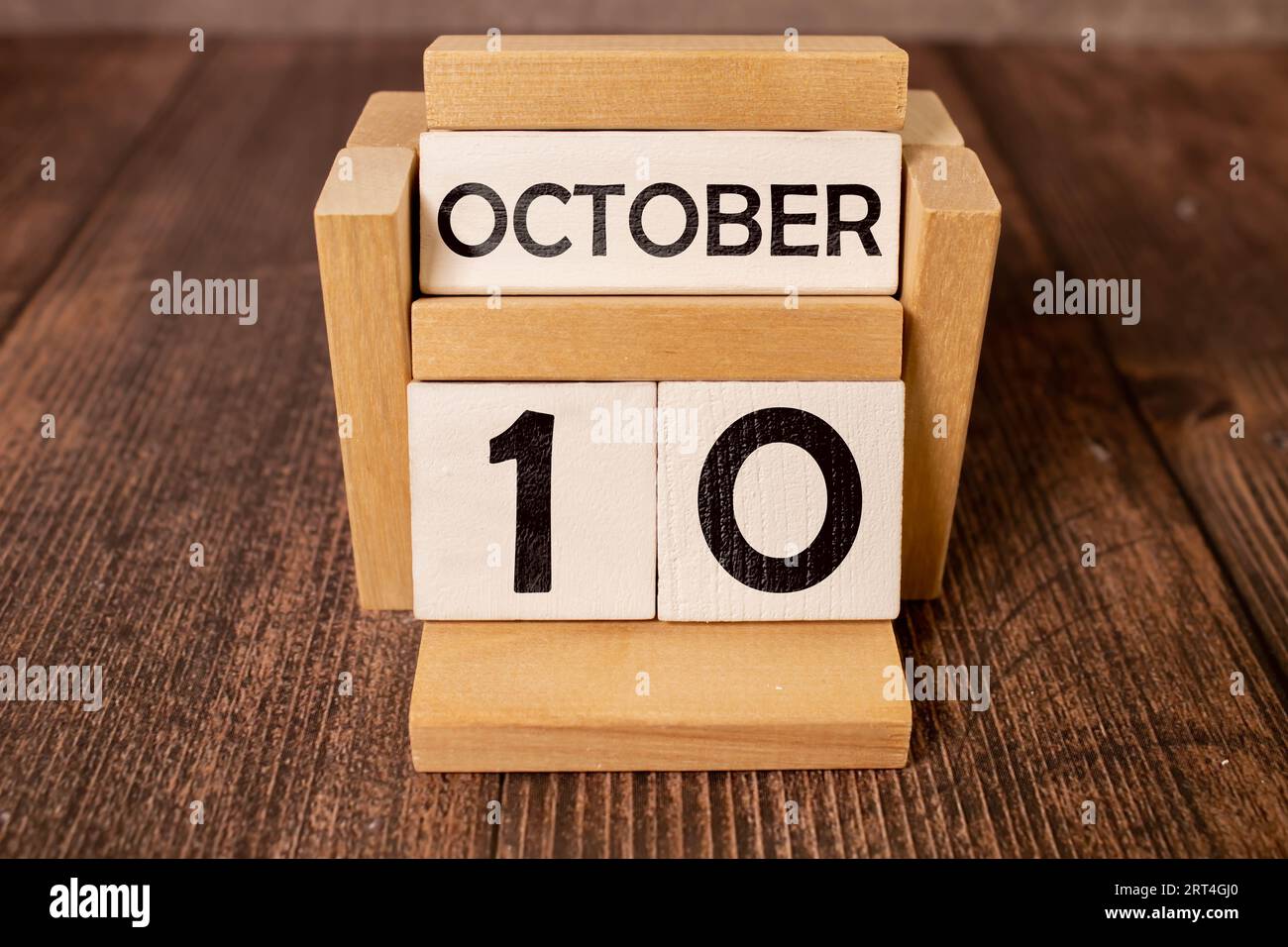October 10, Cover design with number cube on a white background and ...