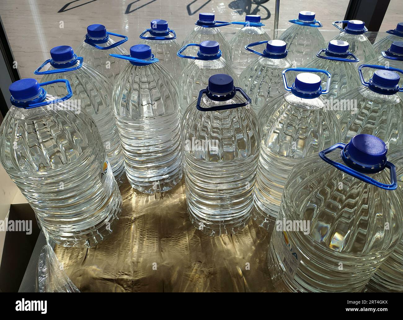 Bottled water in a Riga supermarket Stock Photo - Alamy