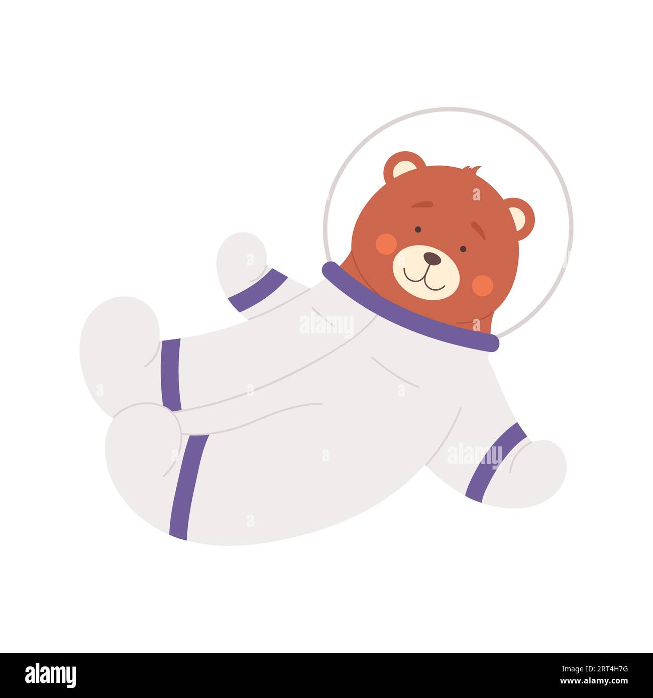 Cute bear in astronaut costume. Wild adorable animal exploring space ...