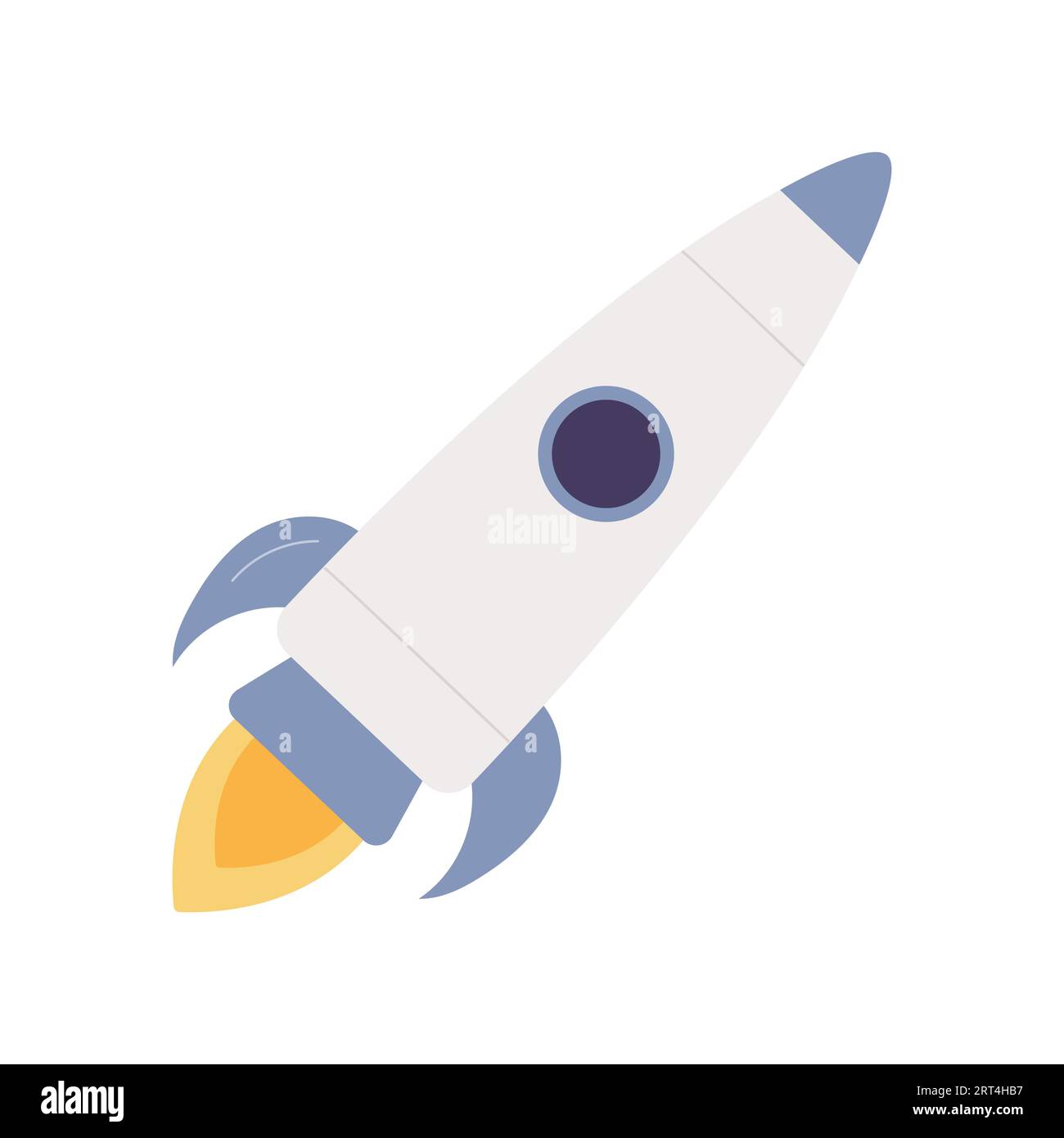 Cute white space rocket. Discovering universe with spaceship, astronomy ...