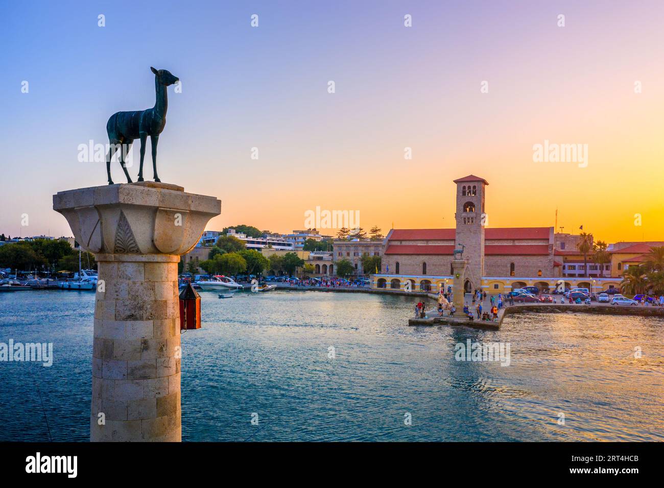 Antique architecture of old town, famous Knights Grand Master Palace ...