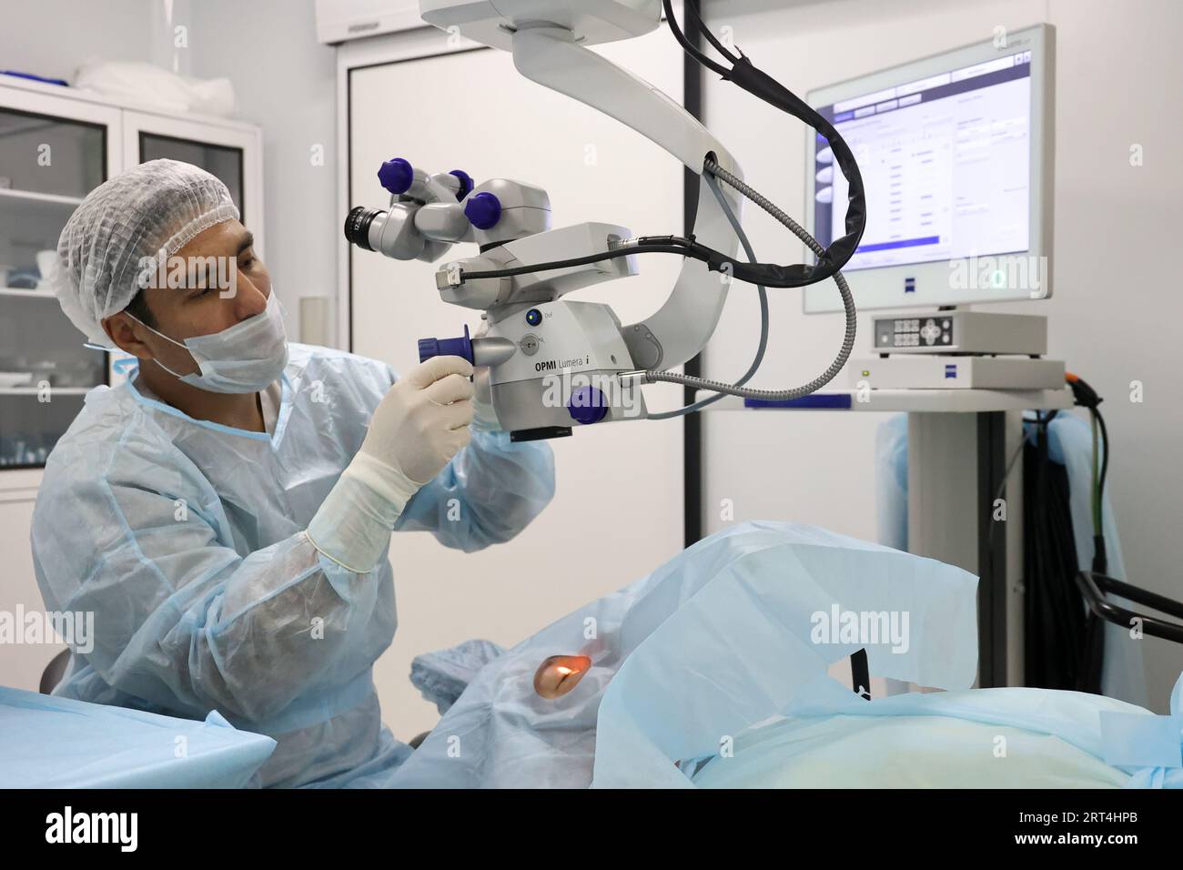 06.09.2023. Russia. Moscow. Cataract surgery with further implantation ...