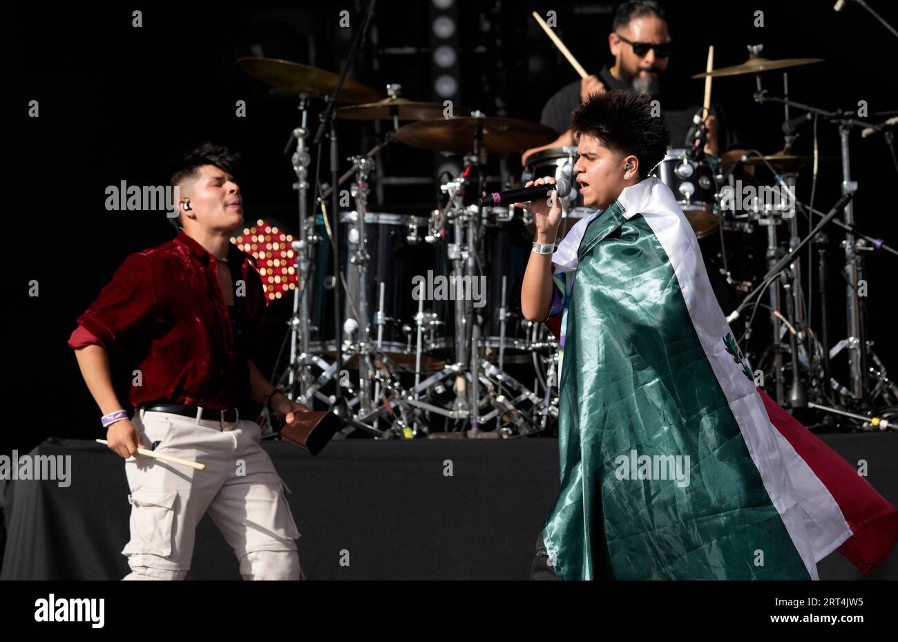 Juan Ortega, left, and Daniel Vaides, of the US regional Mexican trio ...