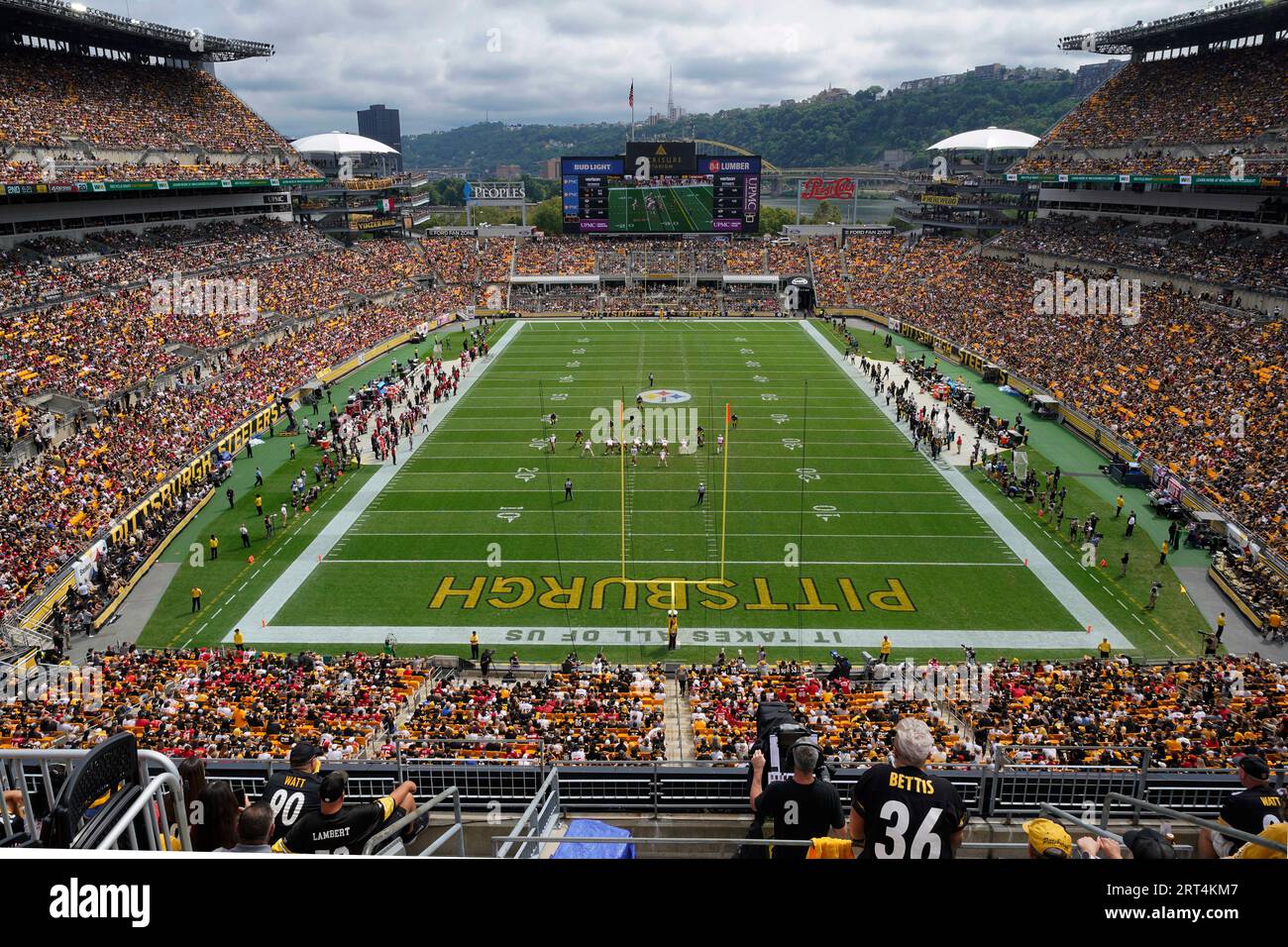 This is Acrisure Stadium during the first half of an NFL football game ...