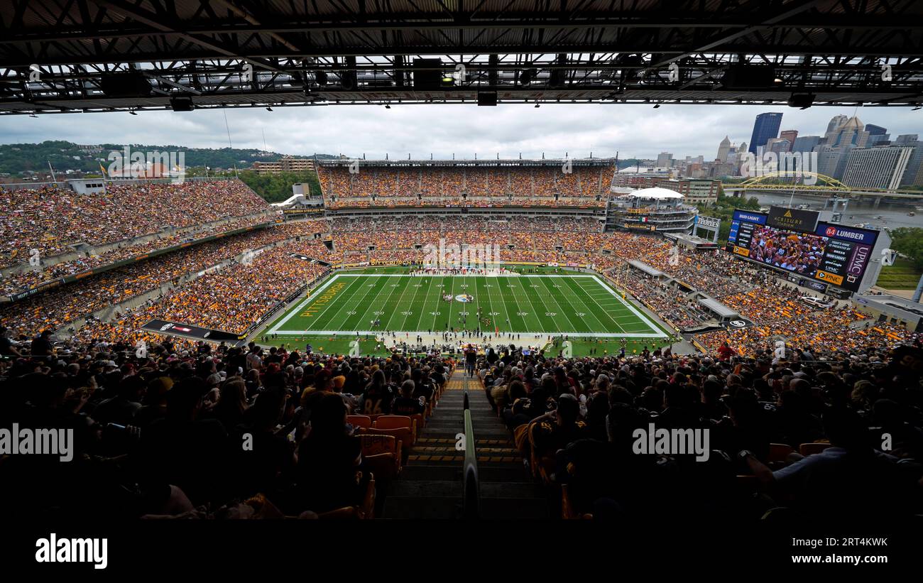 This is Acrisure Stadium during the first half of an NFL football game ...