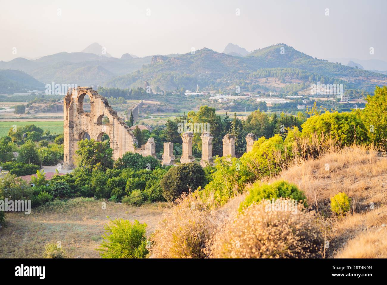 Aspendos Ancient City. Aspendos acropolis city ruins, cisterns ...