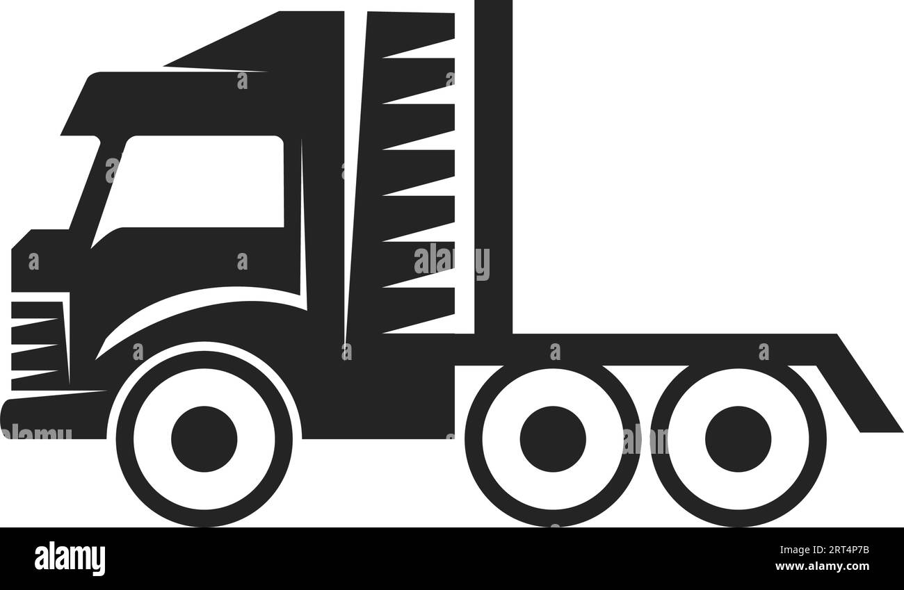 Trucking vector logo design template Black and White Stock Photos ...