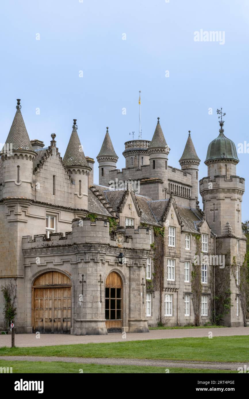 covered entrance to Balmoral Castle with wooden garage door opening ...