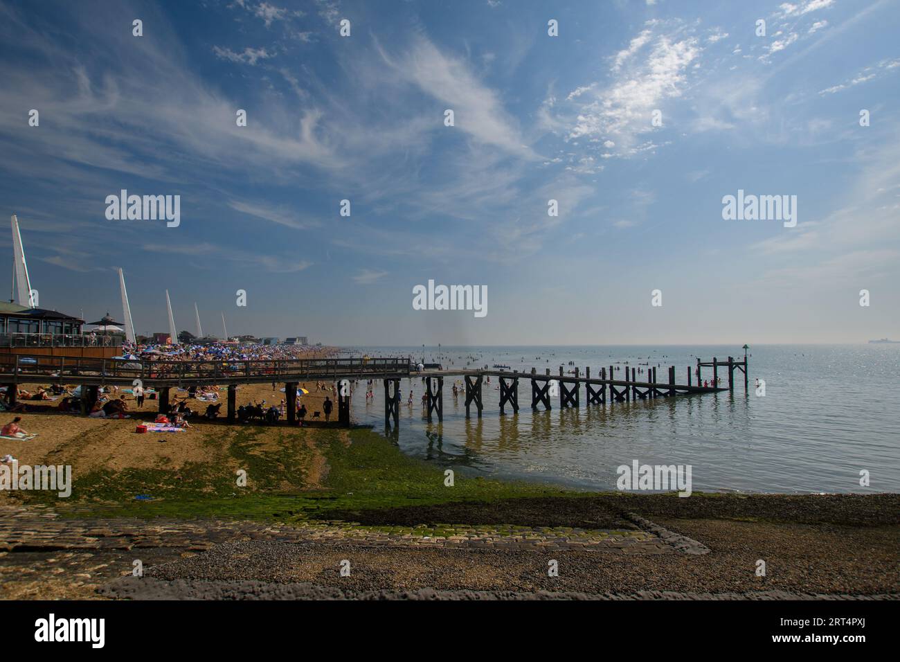 Southend, UK, 10th September 2023, On the beach at the end of the ...