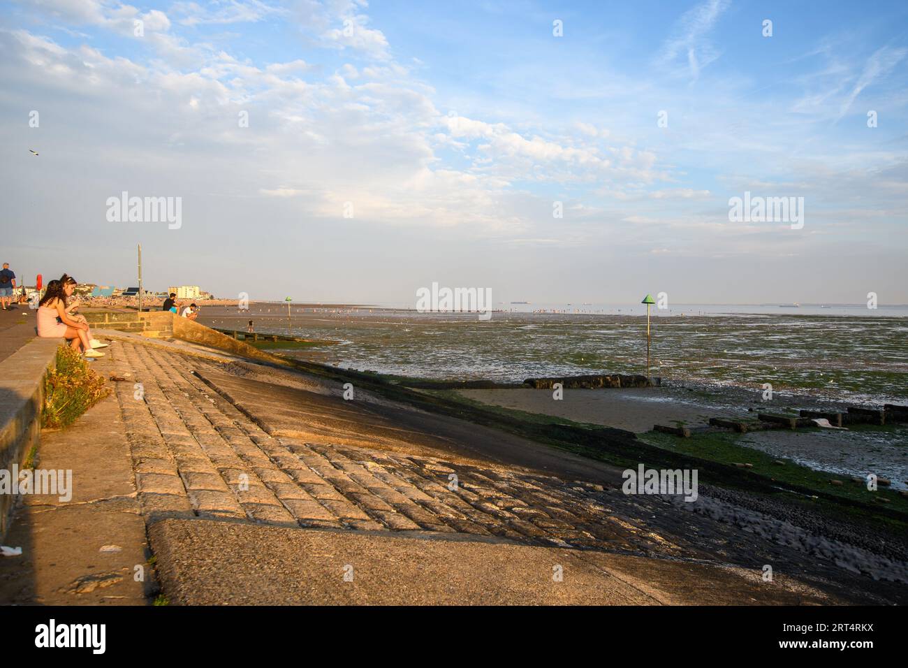 Southend, UK, 10th September 2023, On the beach at Southend at the end ...