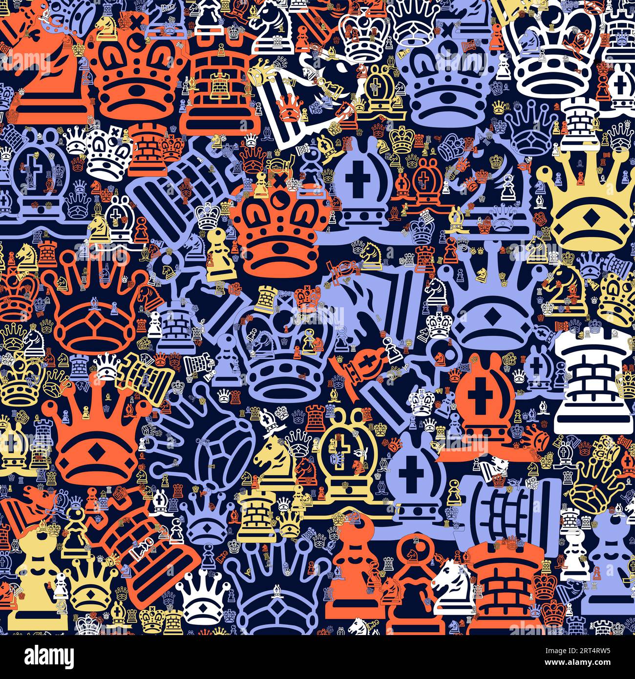 pattern with chess pieces vector illustration Stock Vector Image & Art ...