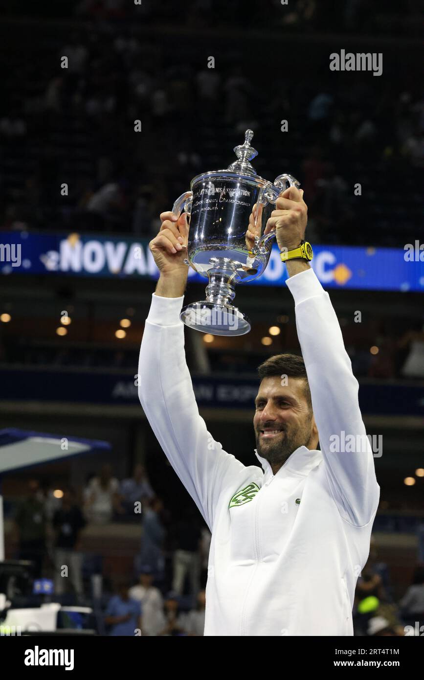 New York, United States. 10th Sep, 2023. Novak Djokovic with US Open ...
