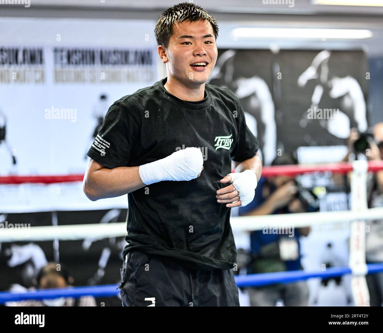 Tenshin Nasukawa of Japan trains during a public workout in Tokyo ...
