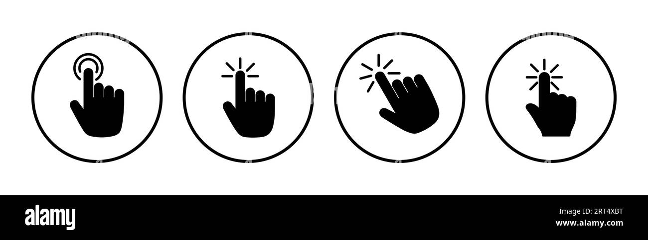 hand click icon vector. clicking finger icon. pointer icon Stock Vector ...