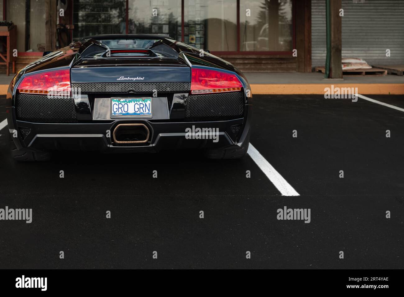 Black Lamborghini Gallardo parked on a street of Vancouver BC Canada ...