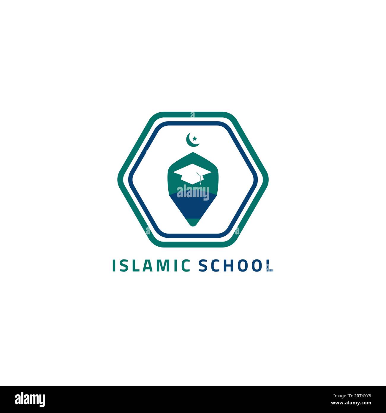 Islamic school logo in pencil and mosque shape Stock Vector Image & Art ...