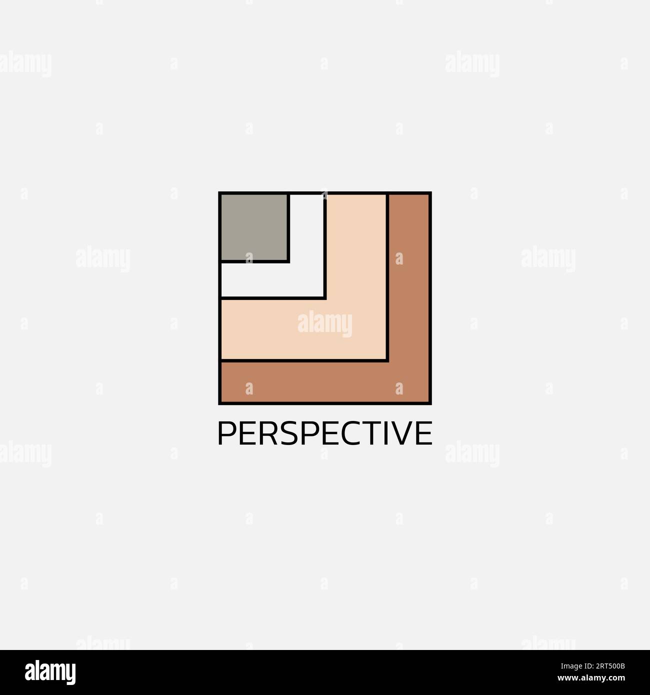 Striped square logo with three colors and one hole in the middle Stock ...