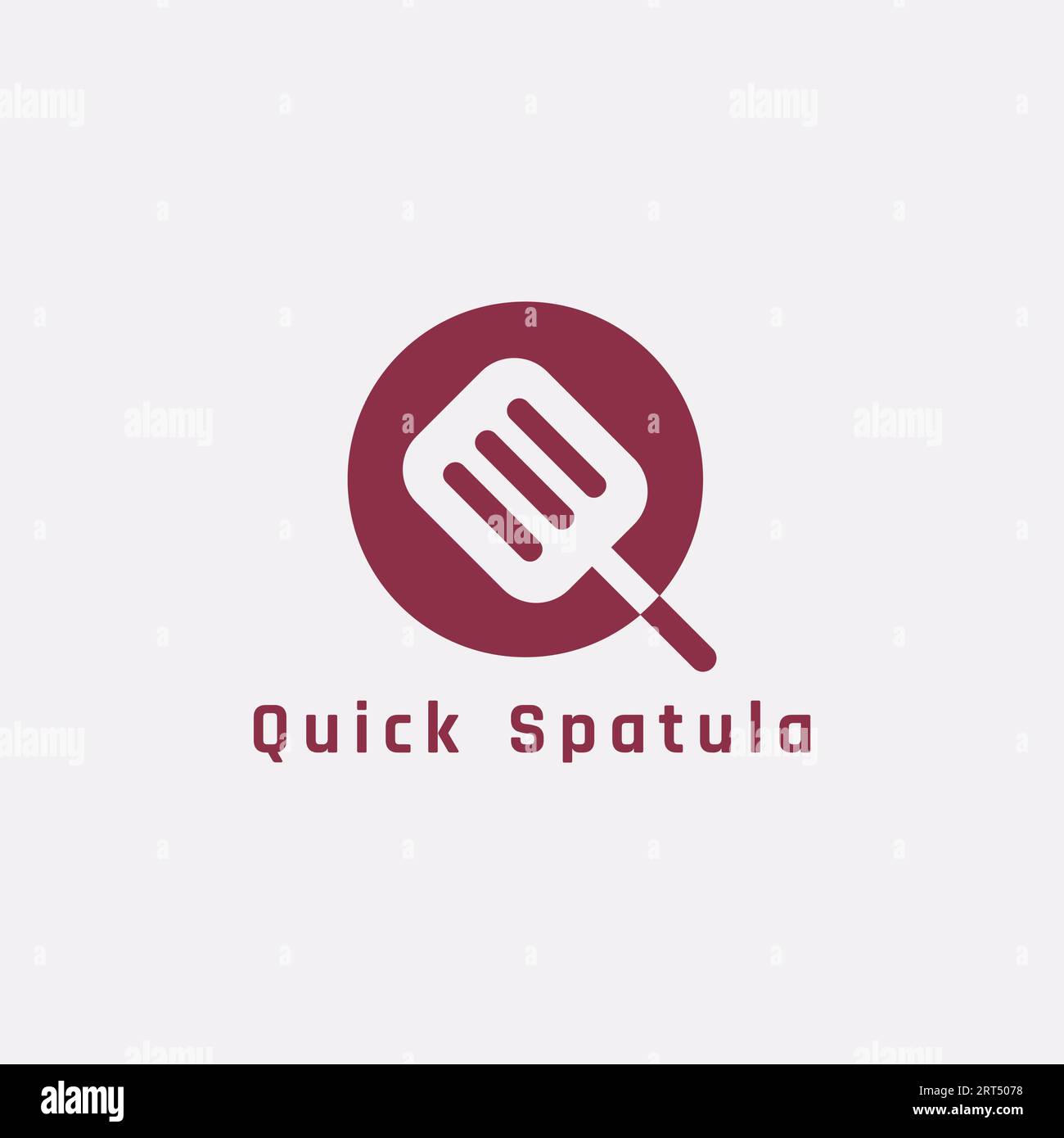 Circle logo with spatula negative space and forming a letter Stock ...