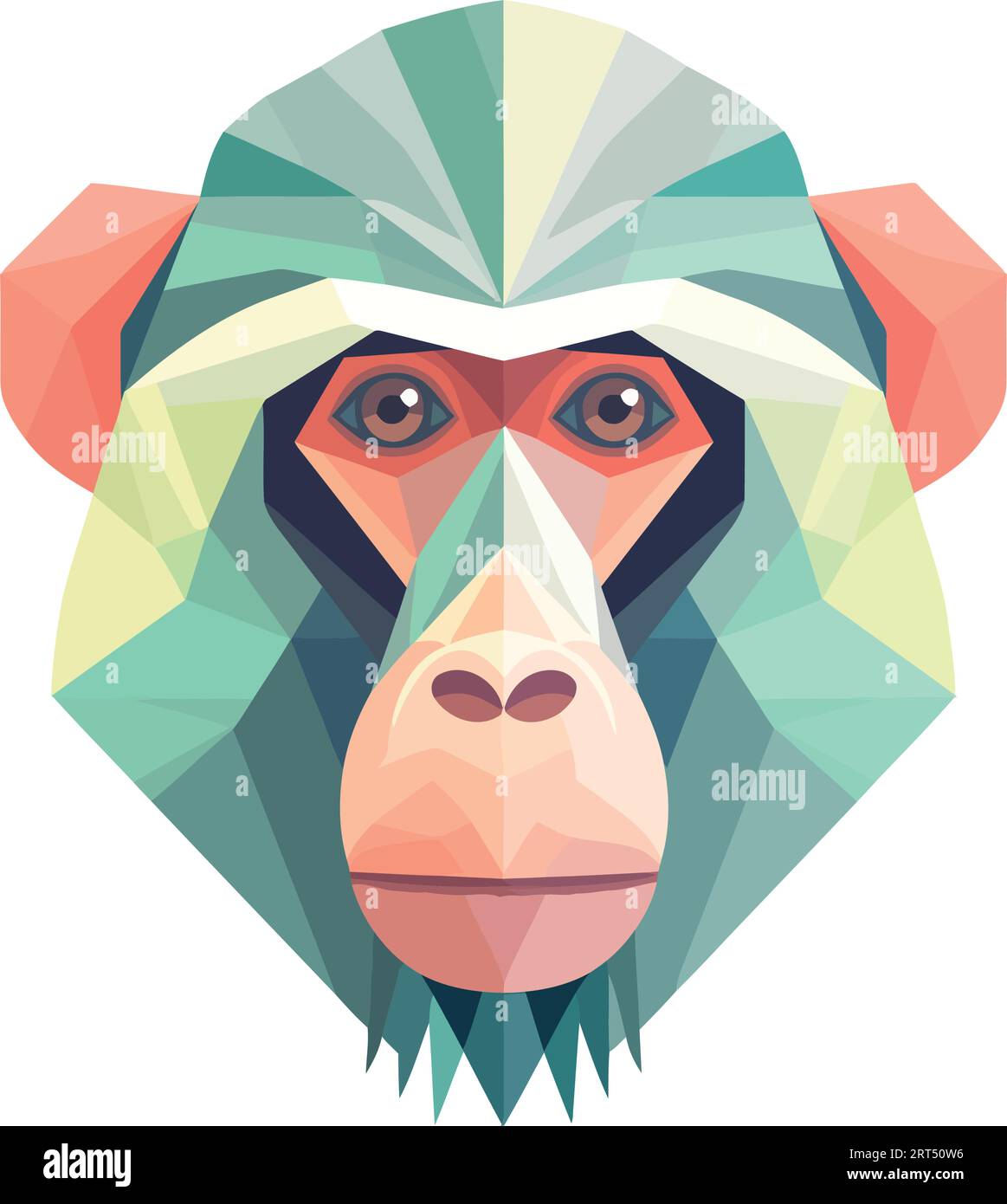 Geometric Monkey Head icon isolated Stock Vector Image & Art - Alamy