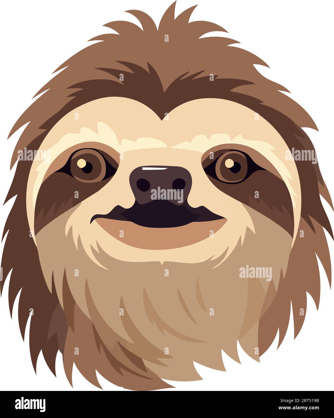 sloth head on white background Stock Vector Image & Art - Alamy