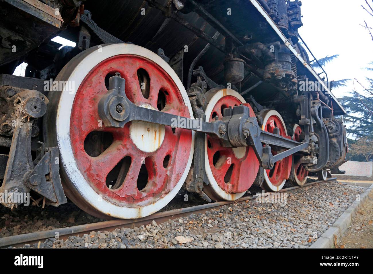 Steam locomotive wheel Stock Photo - Alamy