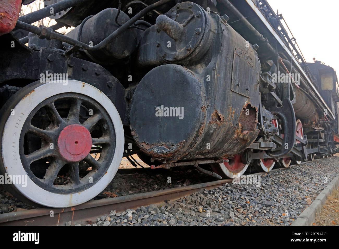 Steam locomotive wheel Stock Photo - Alamy