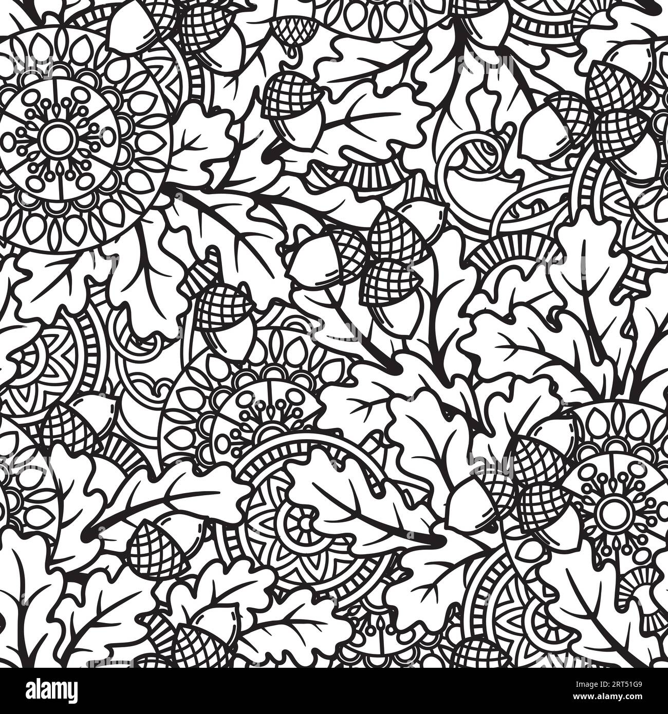 Oak Seamless Pattern Stock Vector Image & Art - Alamy