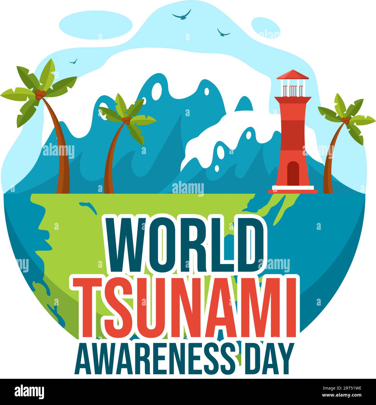 World Tsunami Awareness Day Vector Illustration on 5 November with ...