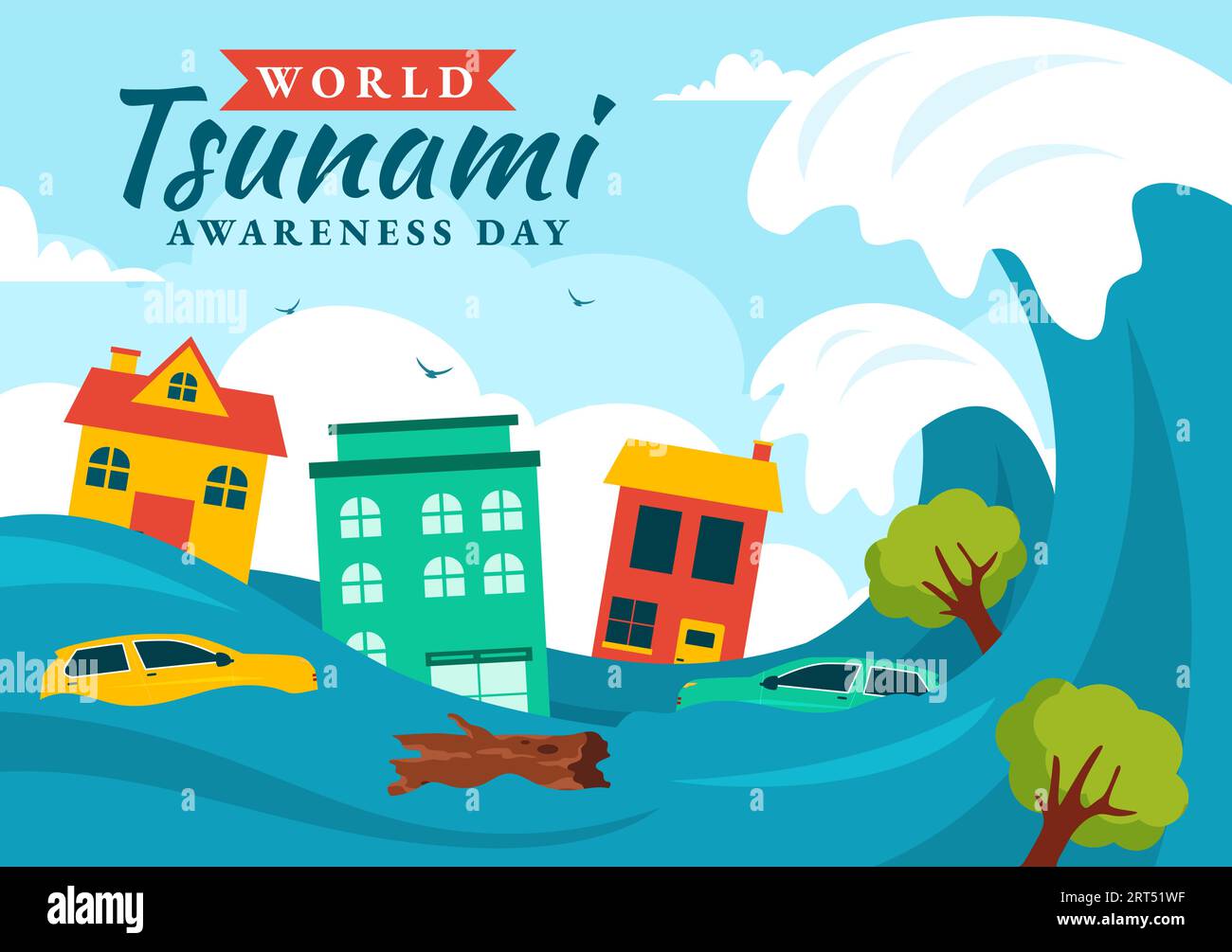 World Tsunami Awareness Day Vector Illustration on 5 November with ...