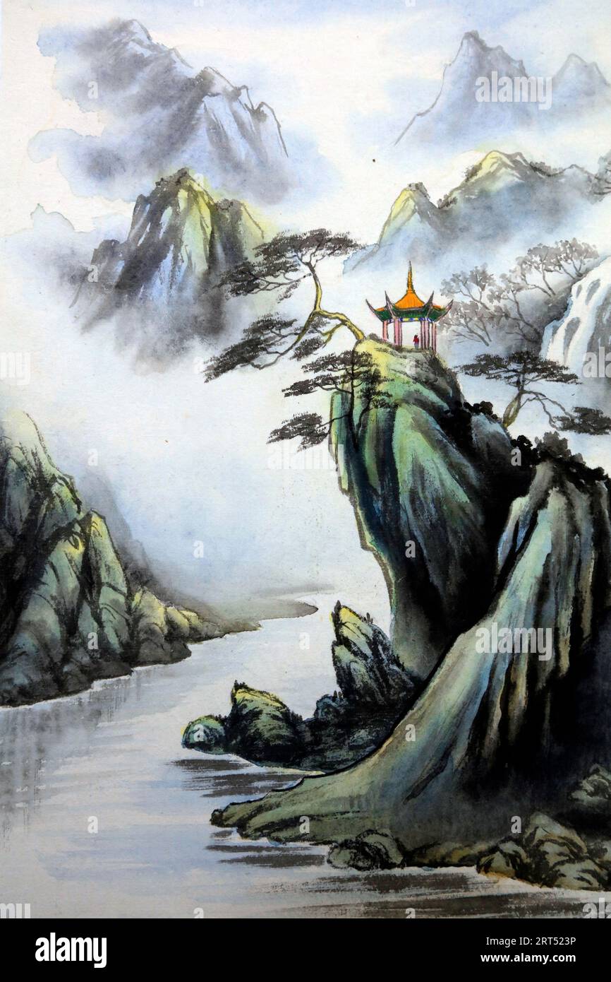 Chinese traditional ink painting Stock Photo - Alamy