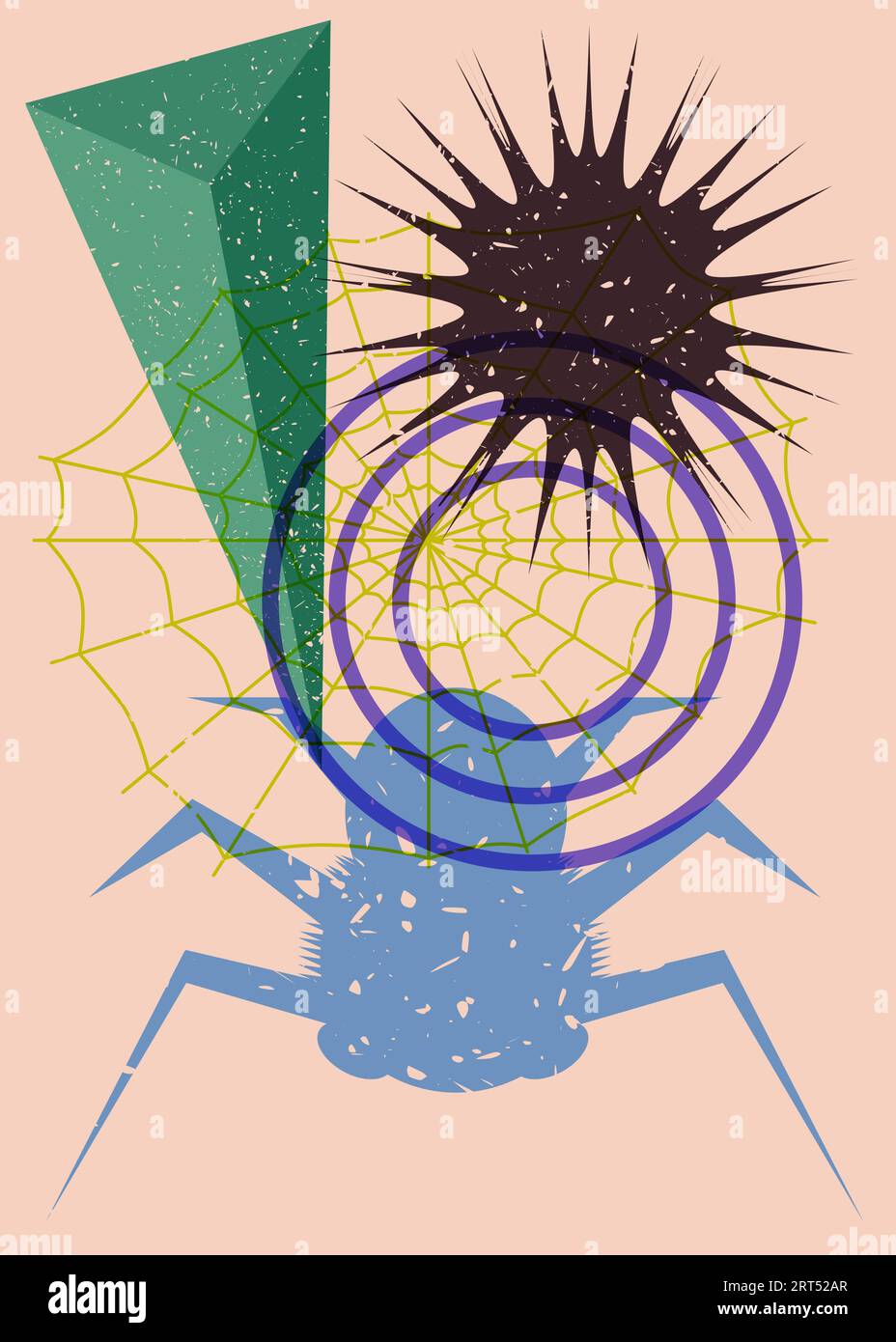 Spider in its web Stock Vector Images - Alamy