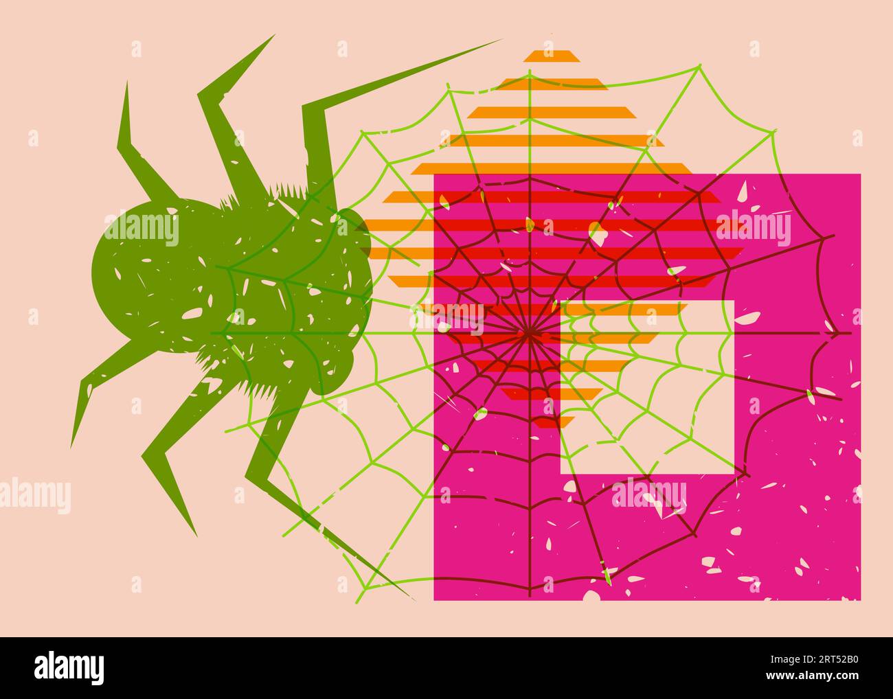 Spider in its web Stock Vector Images - Alamy