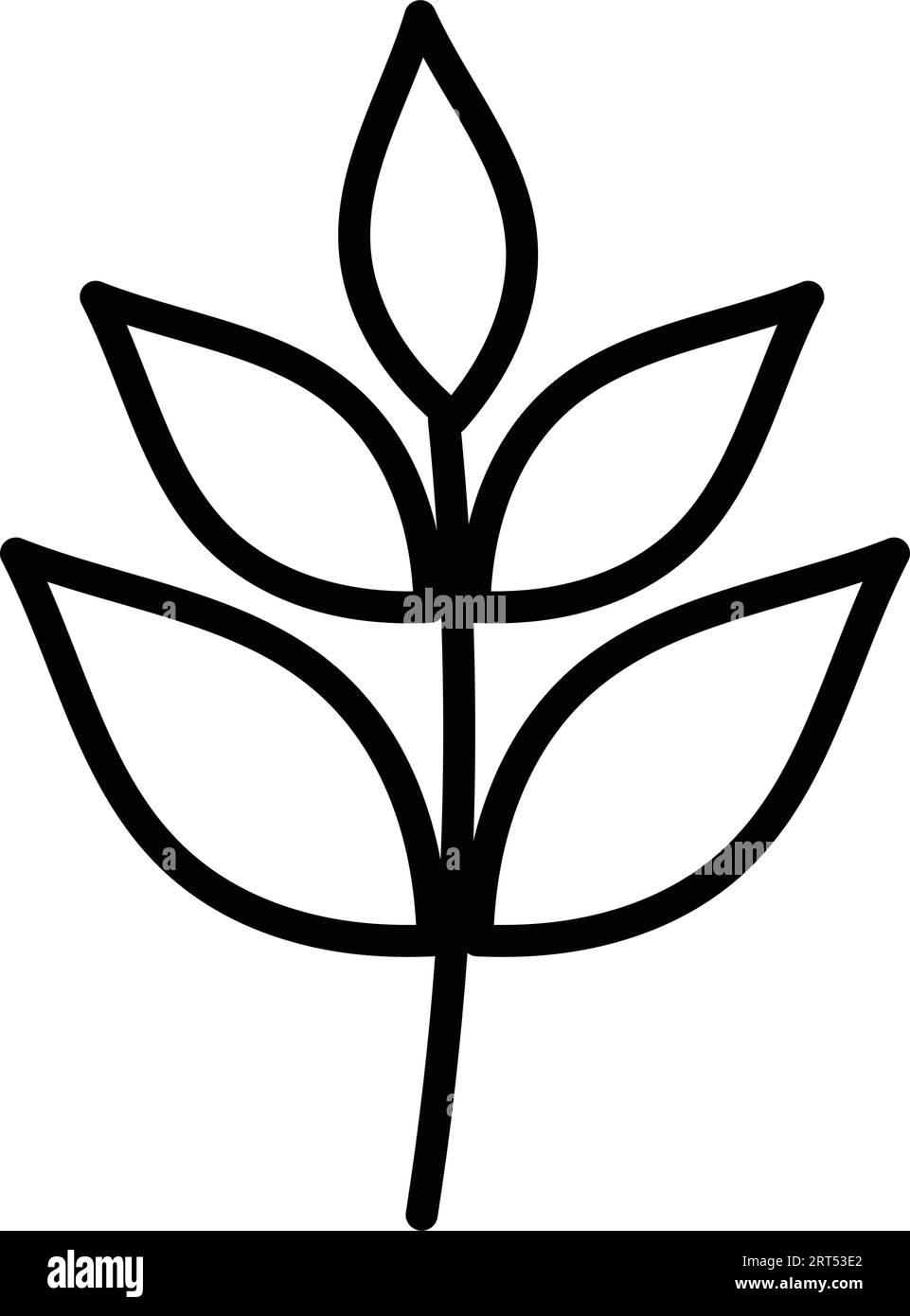 Leaf icon line design template isolated illustration Stock Vector Image ...