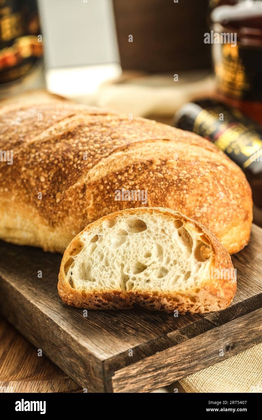 Vintage bread photo, original raw wheat bread, hi res photo Stock Photo ...