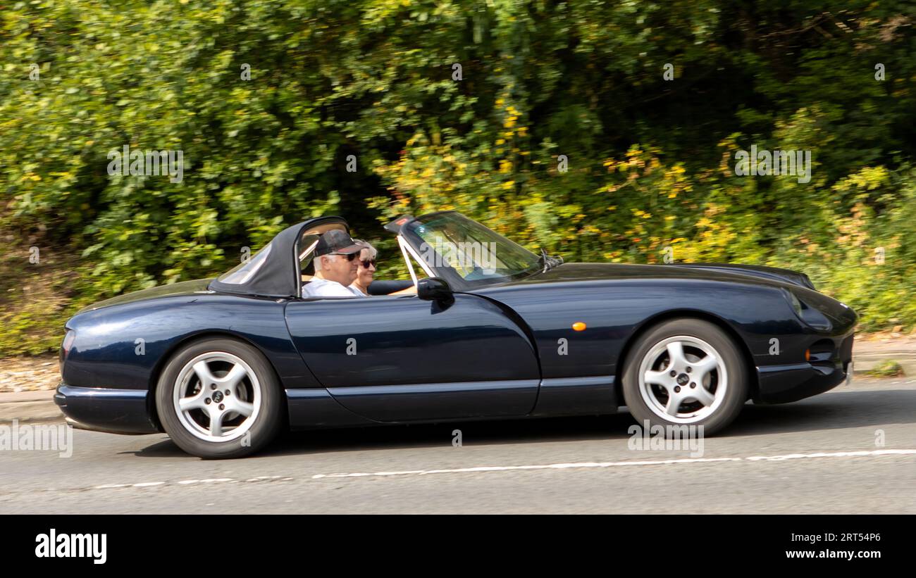 Milton Keynes,UK-Sept 10th 2023: 1994 black TVR Chimaera car travelling ...