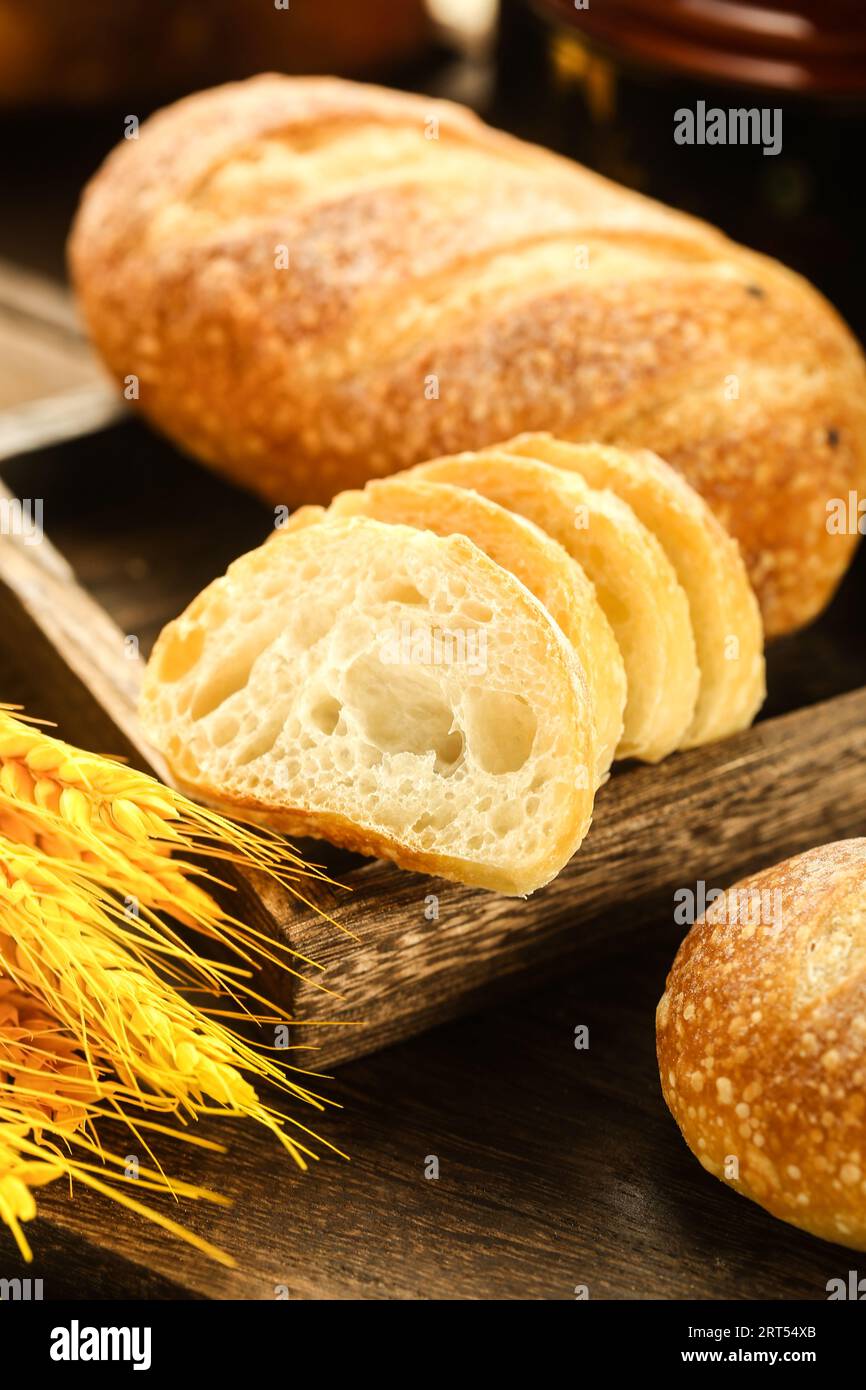 Vintage bread photo, original raw wheat bread, hi res photo Stock Photo ...