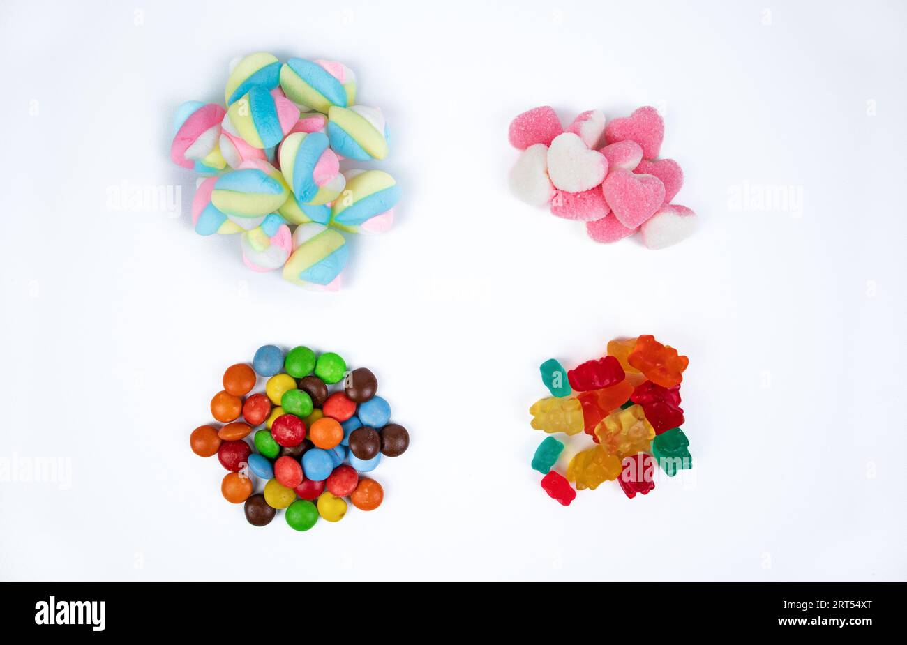 Set of different tasty candies isolated on white background. variety of ...