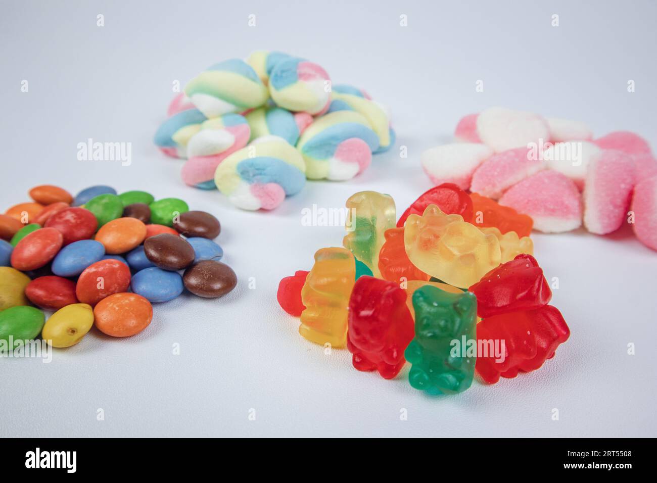 Set of different tasty candies isolated on white background. variety of ...