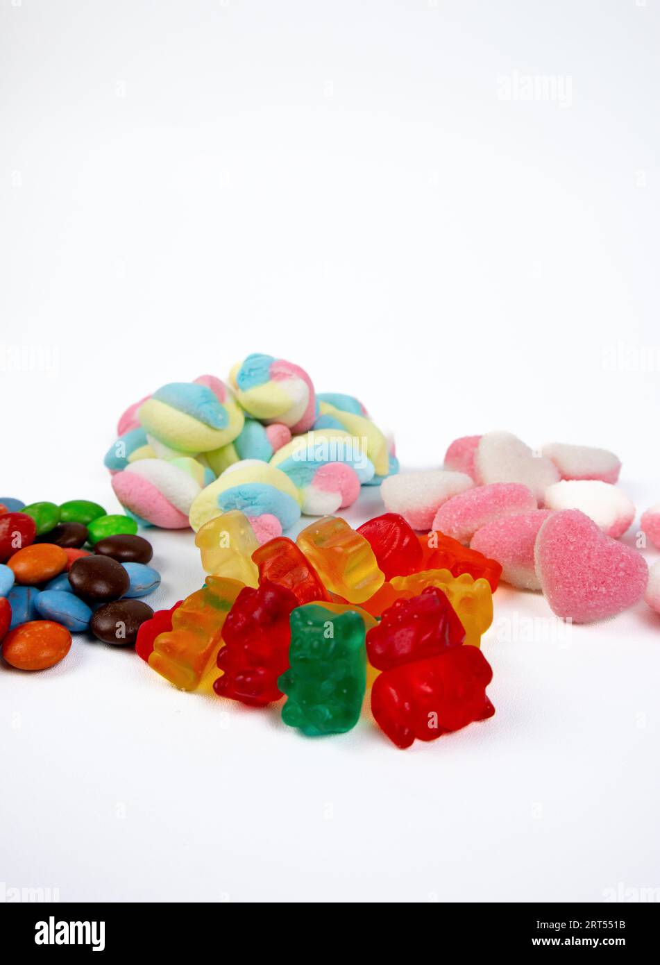 Set of different tasty candies isolated on white background. variety of ...