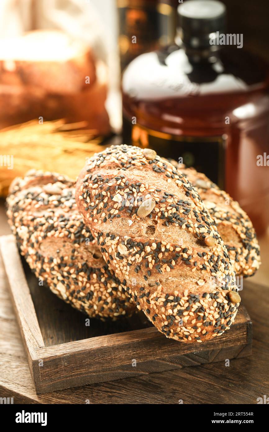 Vintage bread photo, original raw wheat bread, hi res photo Stock Photo ...