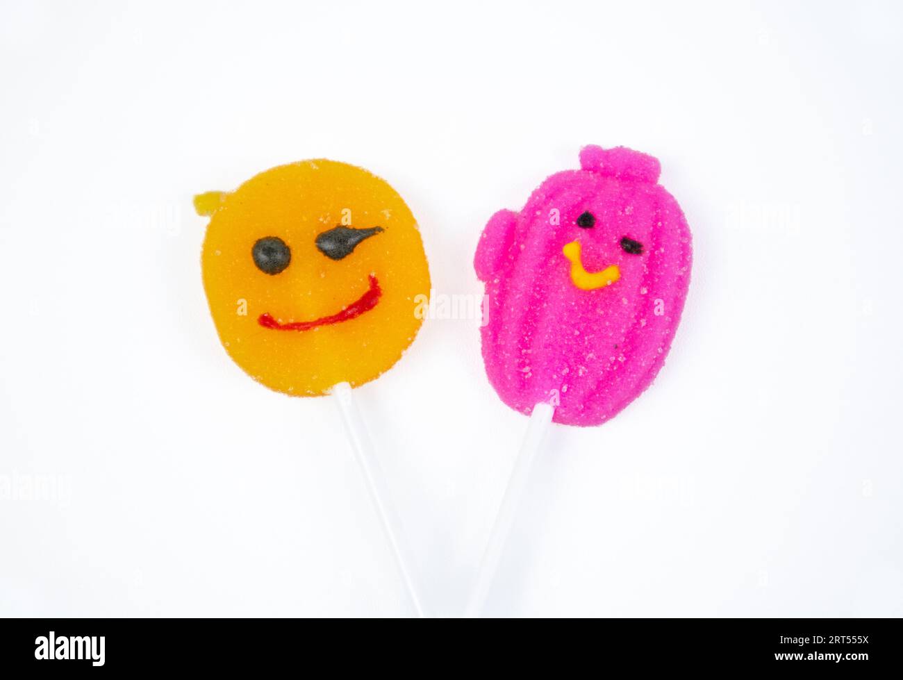 Smiley Face Lollipop isolated on white background Stock Photo - Alamy