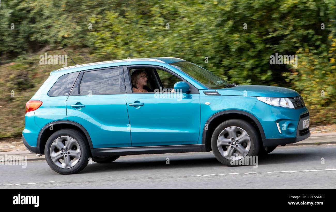 Milton Keynes,UK-Sept 10th 2023: 2018 turquoise Suzuki Vitara car ...