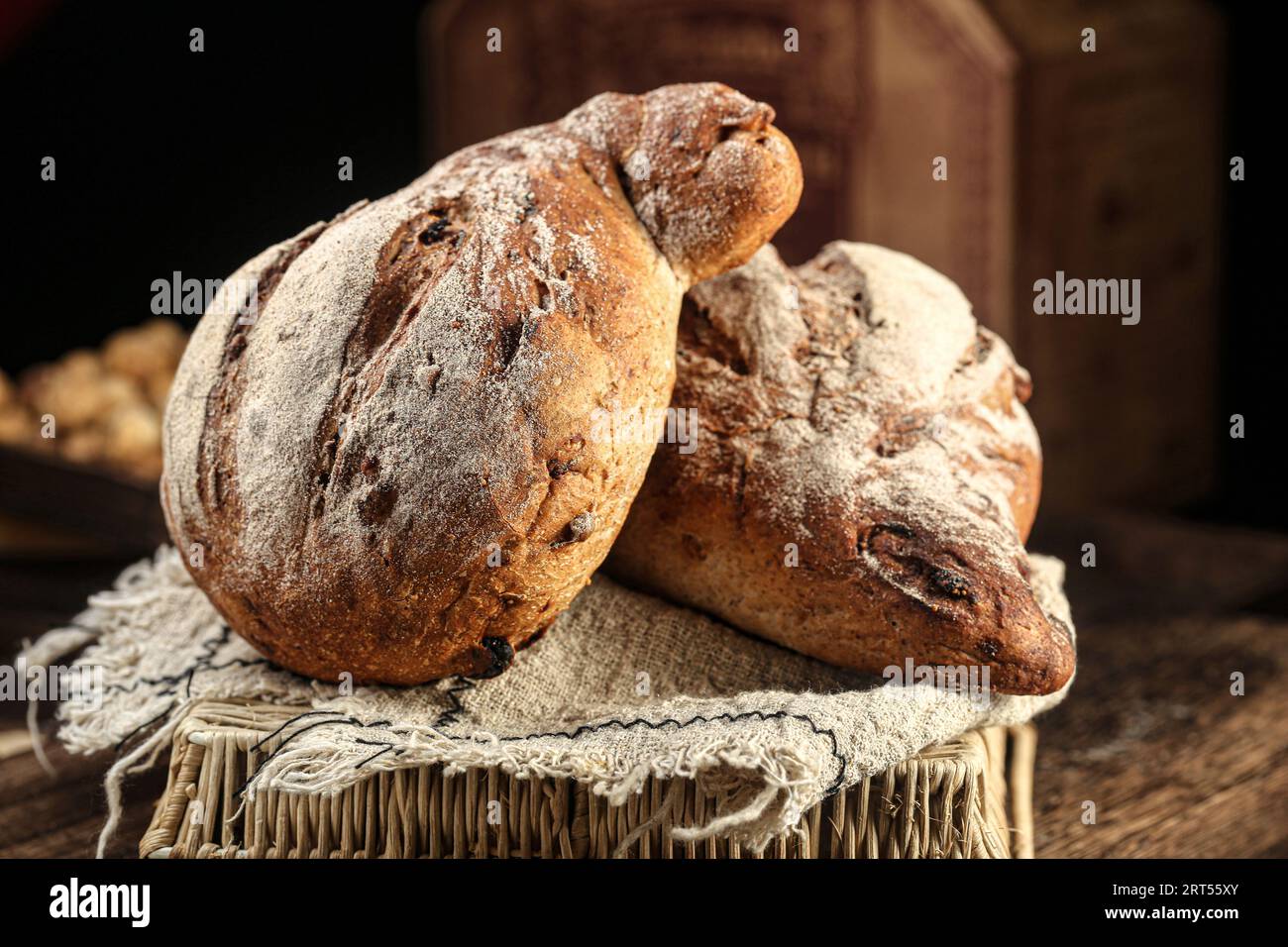 Vintage bread photo, original raw wheat bread, hi res photo Stock Photo ...